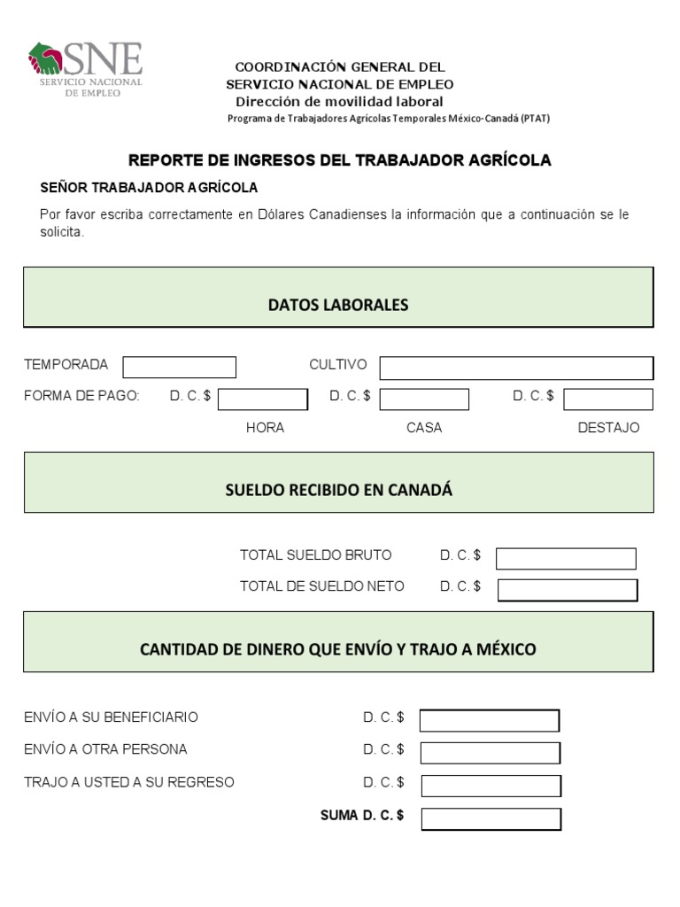 Reporte de Ingresos Del Trabajador Agrícola | PDF