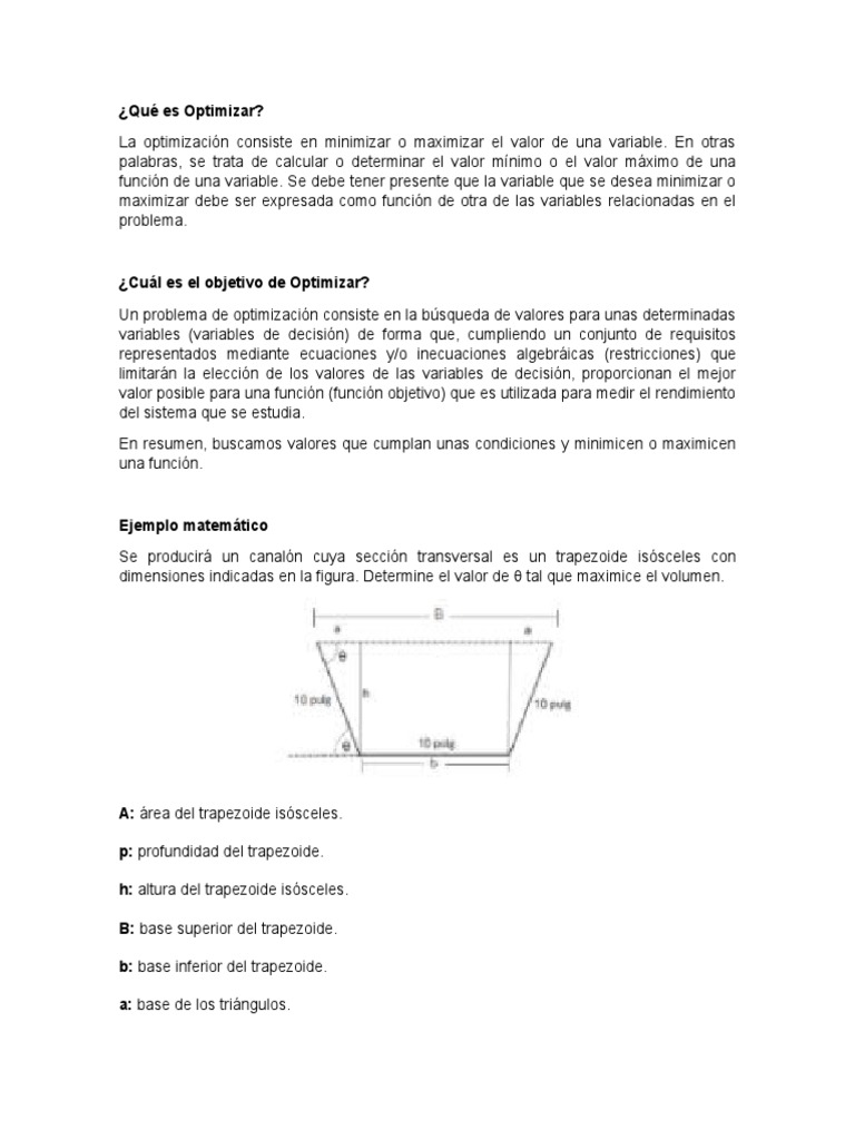 Maximizando el volumen de un trapezoide isósceles: Un ejemplo de ...