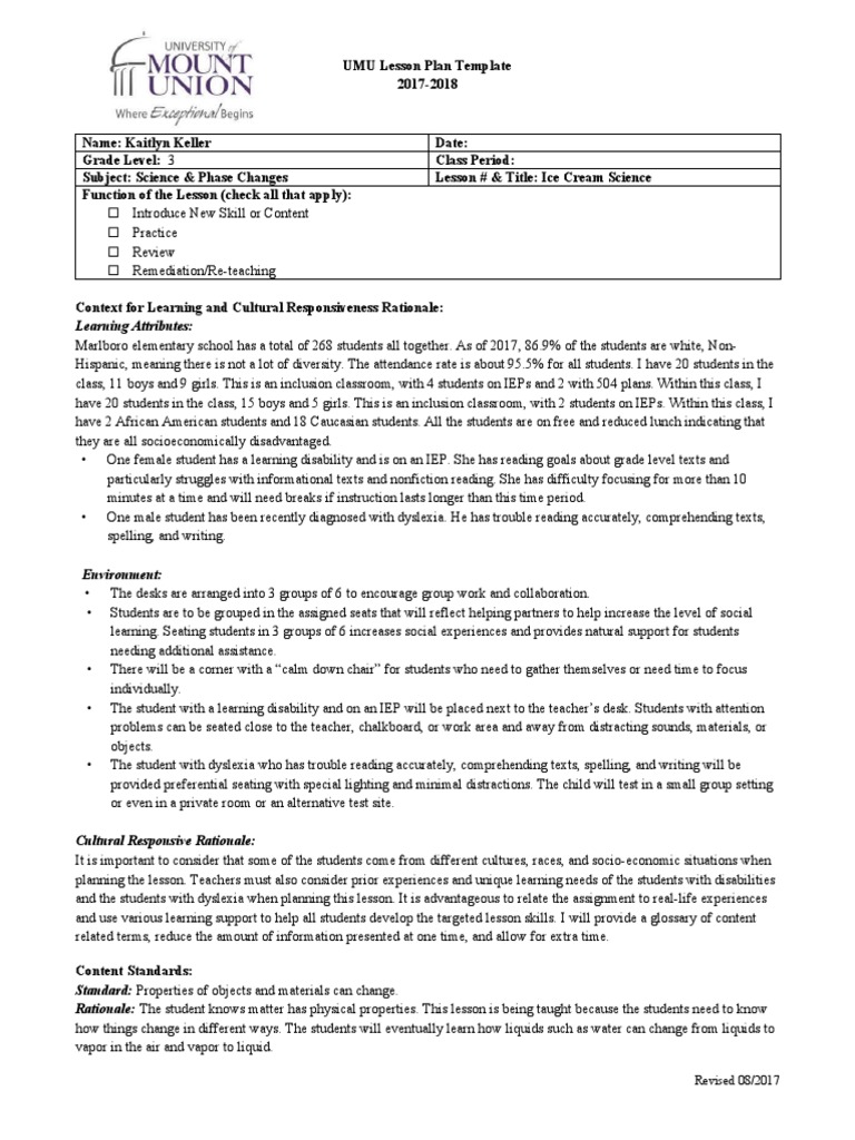 Thematic Lesson Plan | Download Free PDF | Inclusion (Education ...