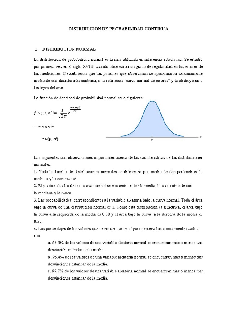 Distribucion Normal | PDF | Distribución normal | Desviación Estándar