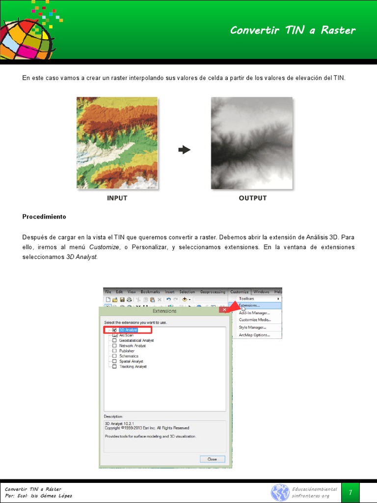 Convertir-TIN-A-Raster. Manejo de Arcgis 10 | PDF | Métodos y ...