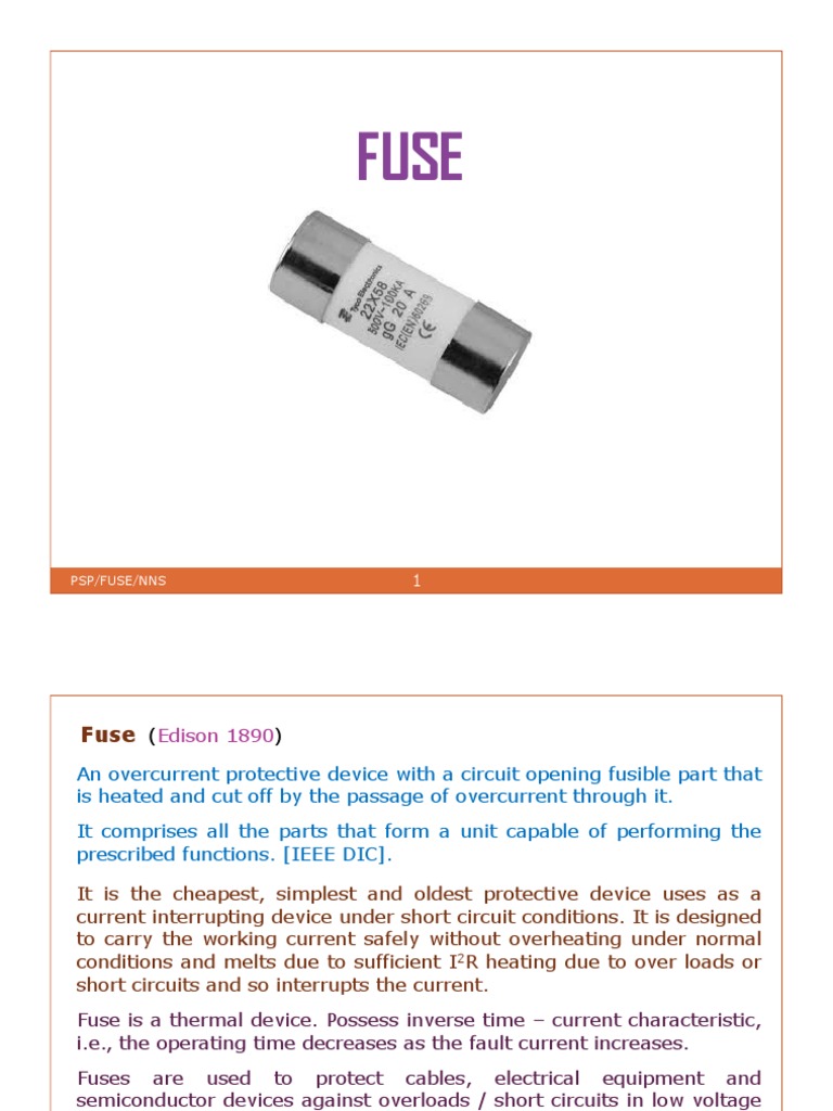 FUSE - Power System Protection | PDF | Fuse (Electrical) | Electricity