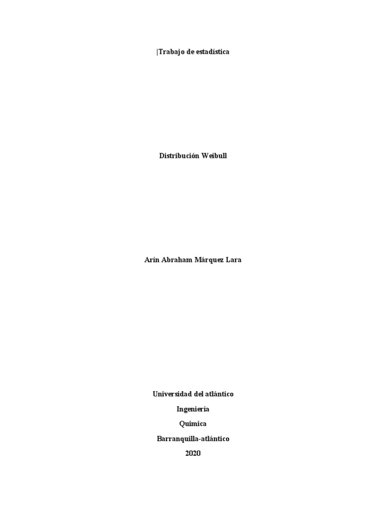 Distribución Weibull | PDF | Teoría de probabilidad | Distribución de ...