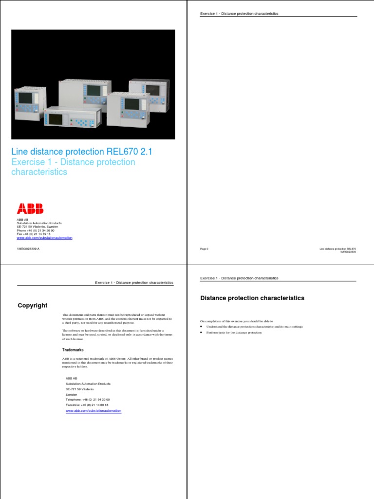 SEP671 REL670 Exercise 1 Distance Protection Characteristics | PDF ...
