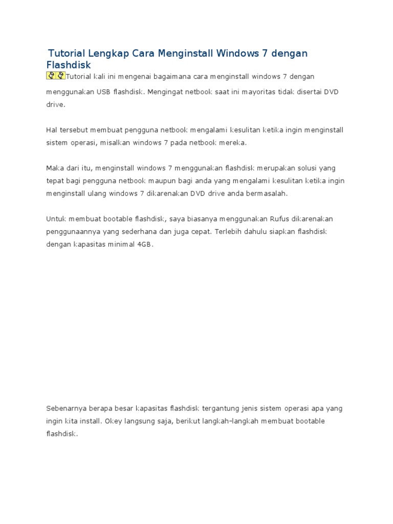 Tutorial Lengkap Cara Menginstall Windows 7 Dengan Flashdisk - Nesaba ...