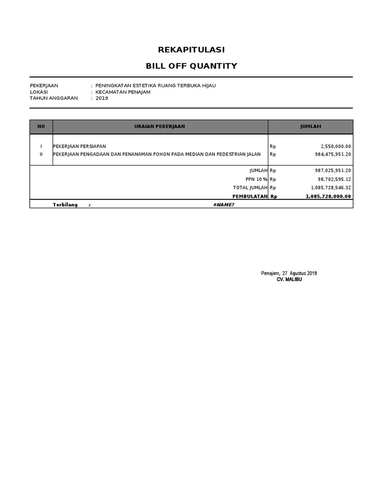 Rab Taman Penajam | PDF