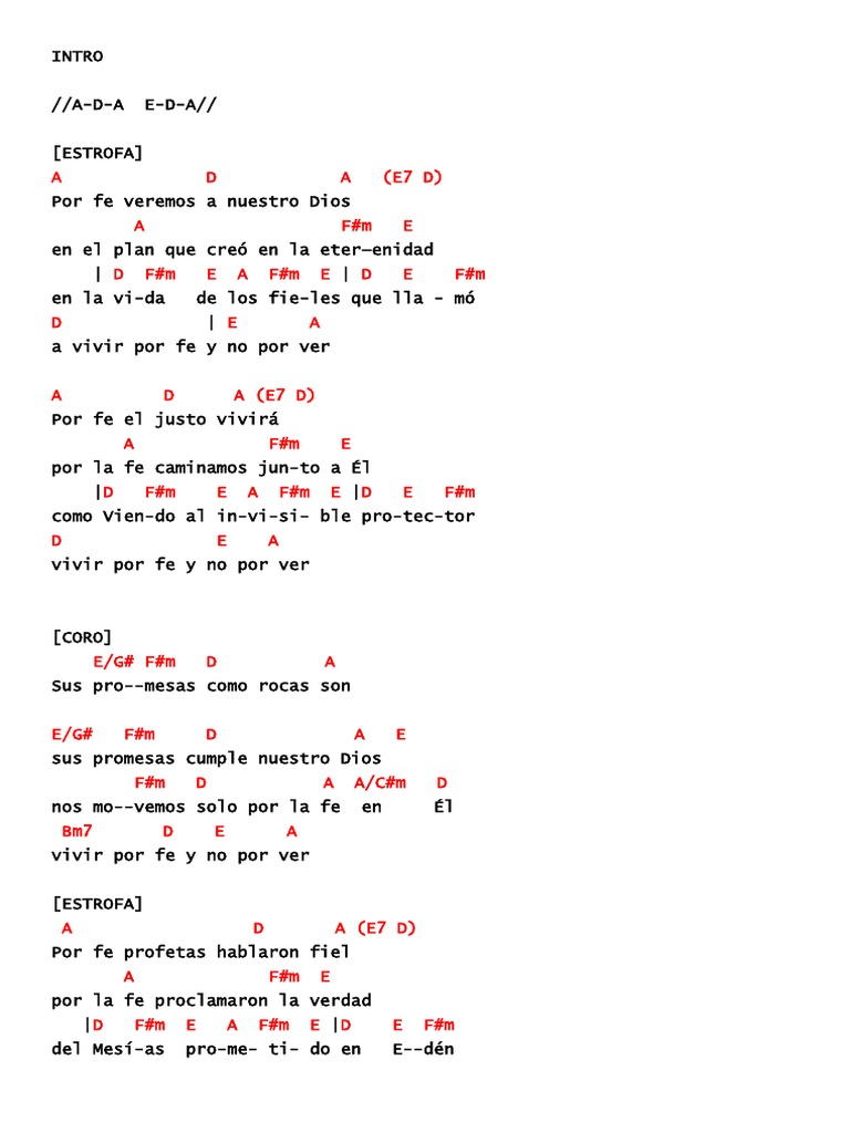 Acordes Cancion-Por Fe | PDF