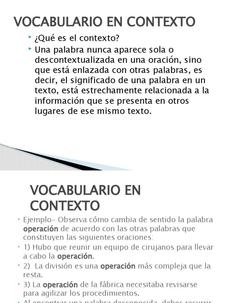 Vocabulario en Contexto | PDF | Palabra | Science