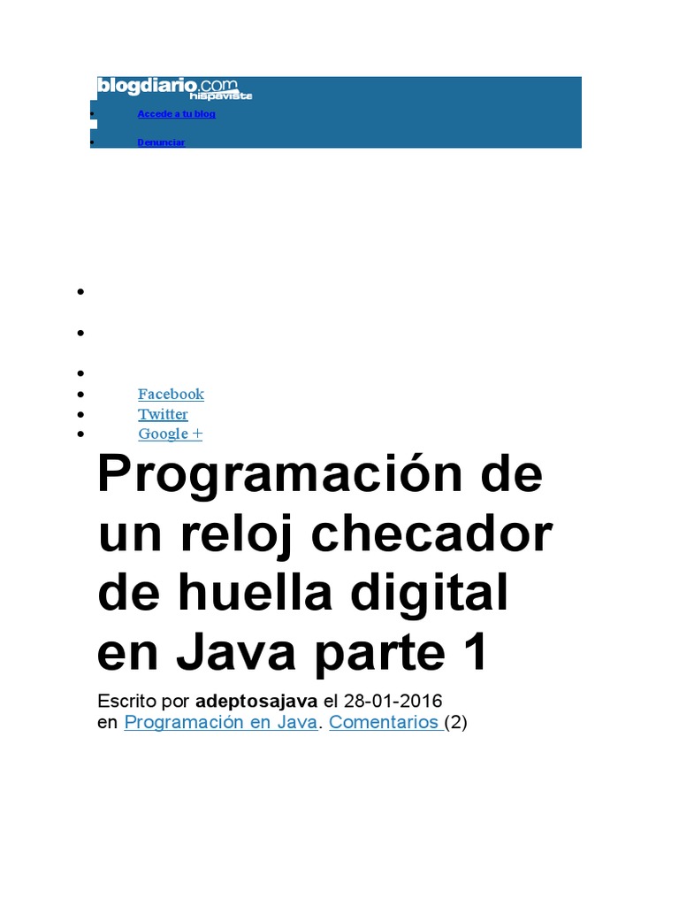 Biometrico Con Java | PDF | Java (lenguaje de programación) | Frijoles Netos