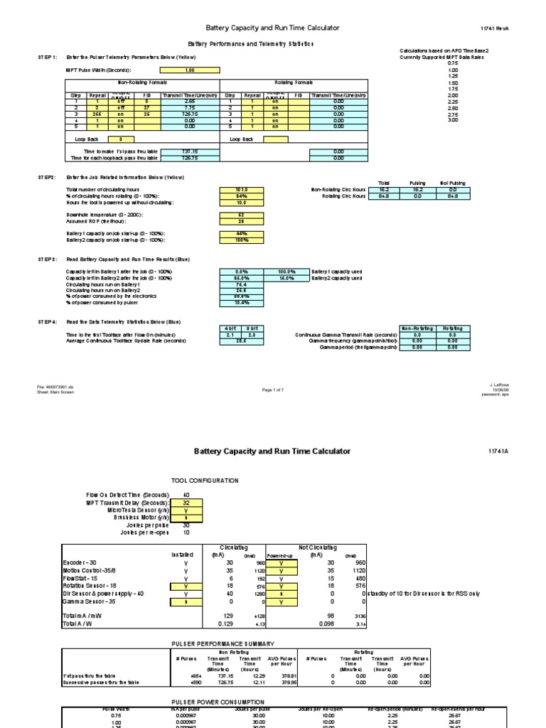 Battery (New) Run Time Calculator | PDF | Electromagnetism | Electronics