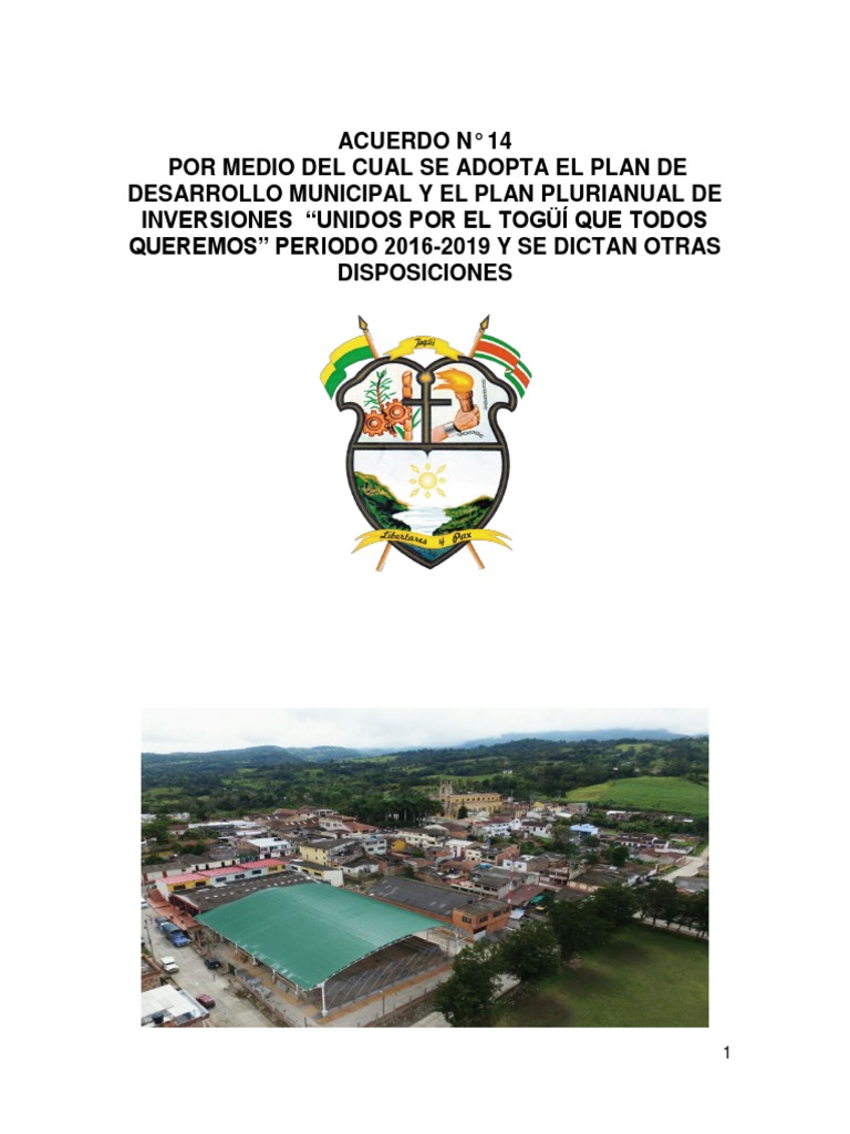 Plan de Desarrollo Togui 2016 - 2019 | PDF | Planificación estratégica ...