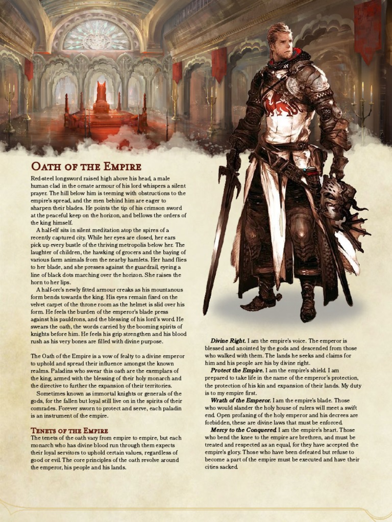 Imperial Paladin D&D 5e | PDF | Emperor | Holy Roman Empire