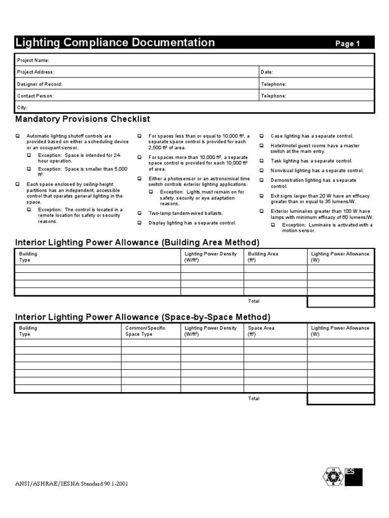 09 Lighting Compliance Forms.pdf | Lighting | Fluorescent Lamp