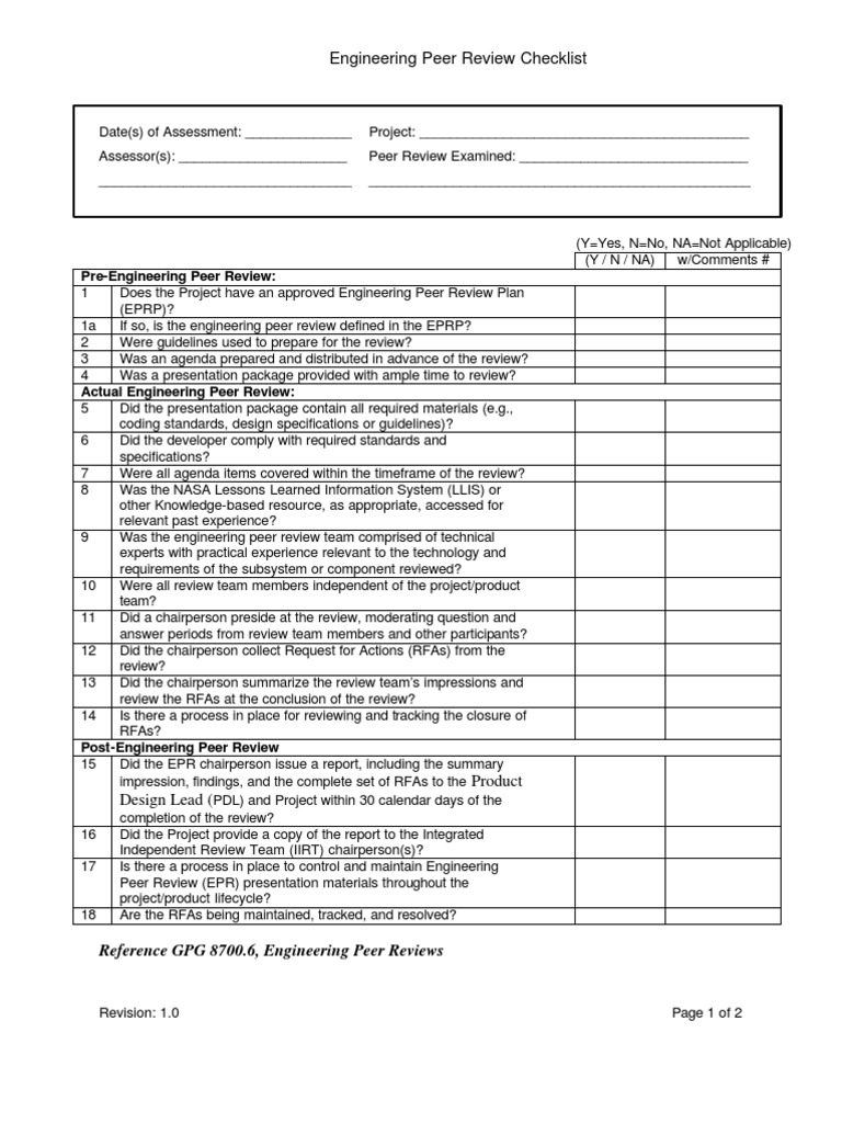 Engineering Peer Review | Peer Review | Engineering
