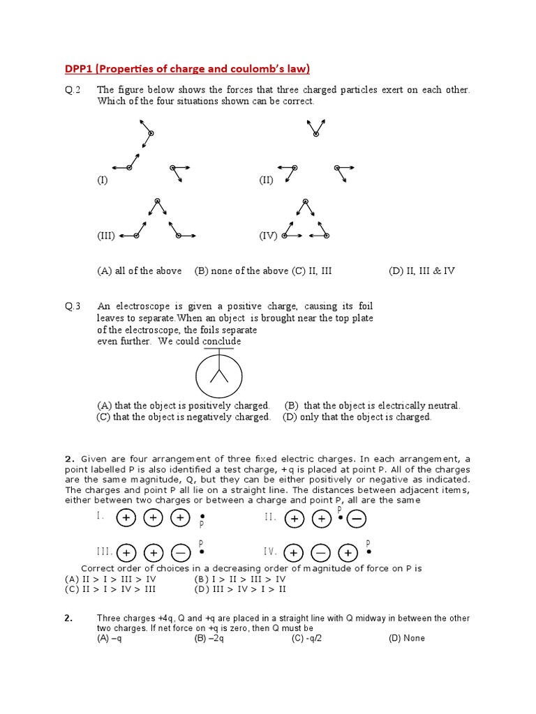 Electrostatics DPP | PDF | Capacitor | Sphere