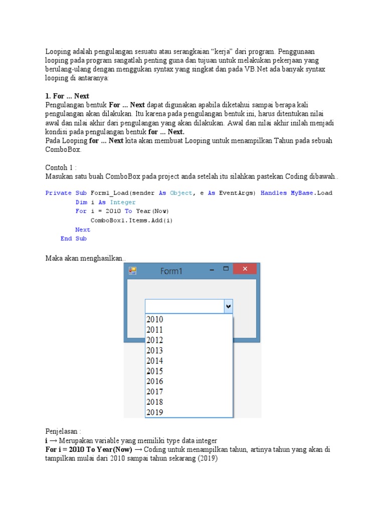 Looping Adalah Pengulangan Sesuatu Atau Serangkaian | PDF