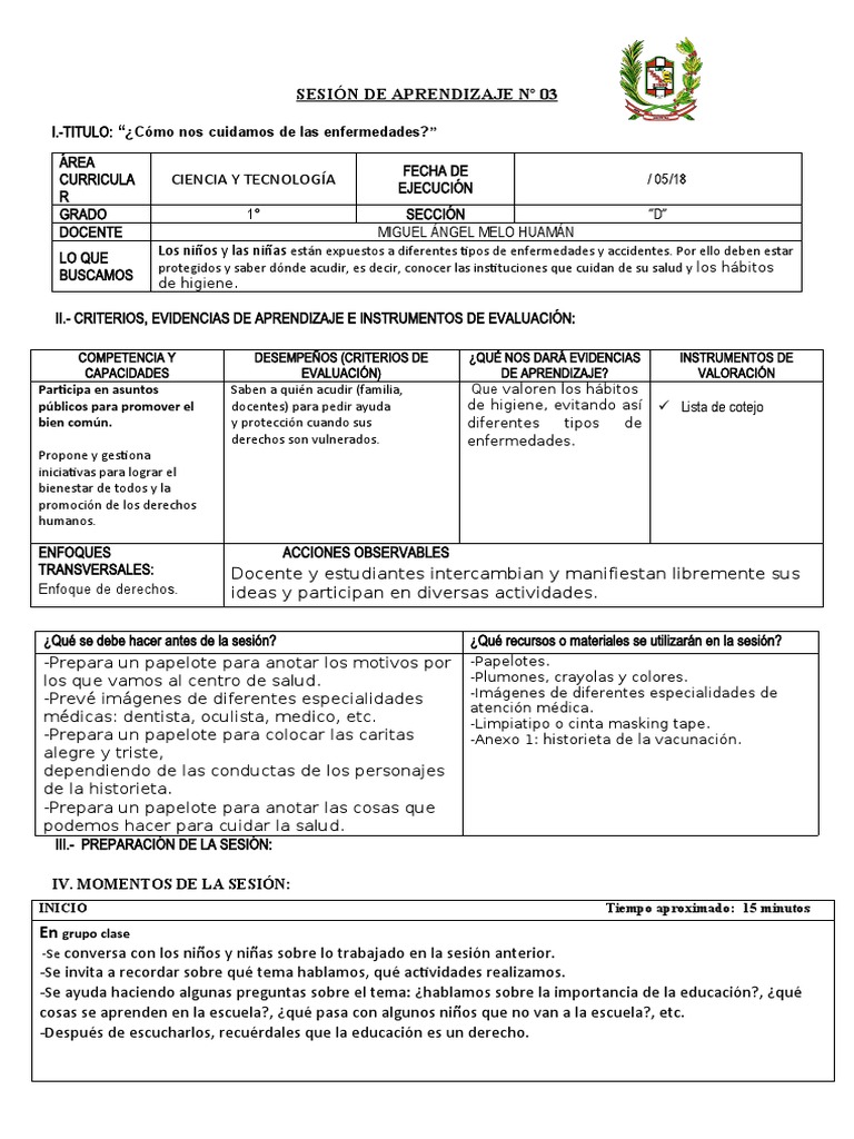 Actividades para Cuidar la Salud Infantil | PDF | Hospital | Evaluación