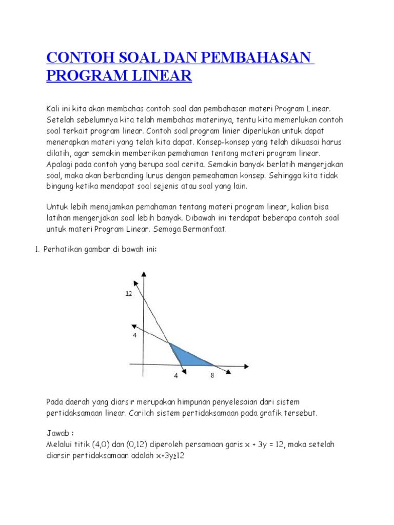 Program Linear | PDF