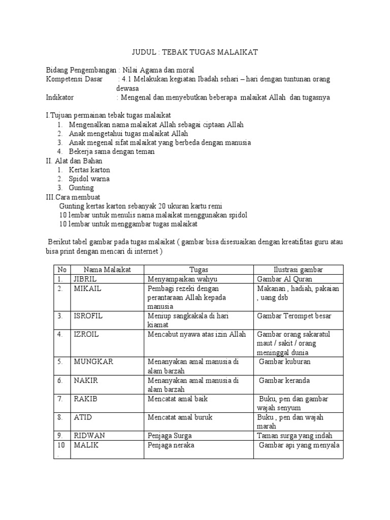 Contoh Bahan Ajar Raudhatul Athfal | PDF