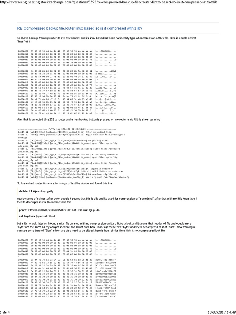 Compressed Backup File, Router Linux Based So Is It Compresed With Zlib ...