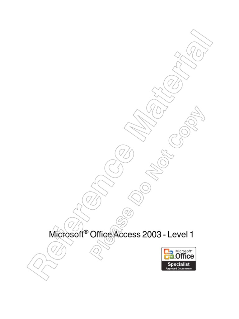 Access Level 1 | PDF | Microsoft Office | Databases