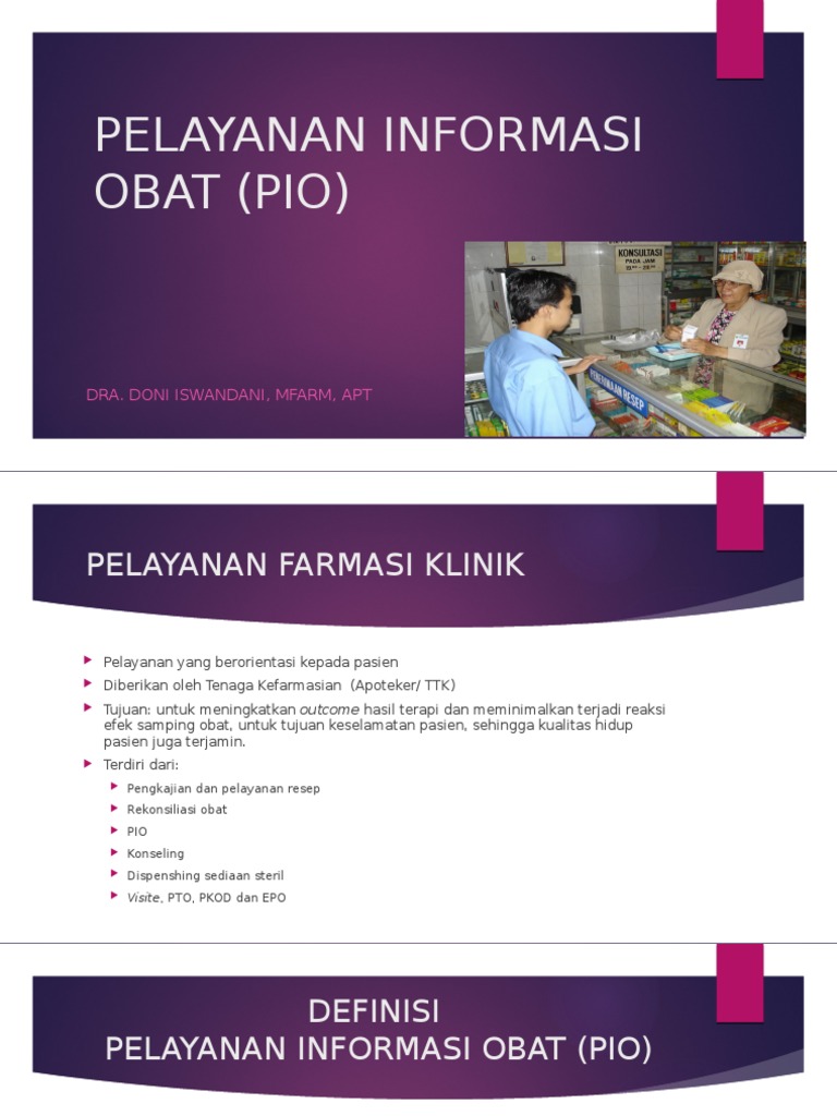 Pelayanan Informasi Obat (PIO) dalam Farmasi | PDF