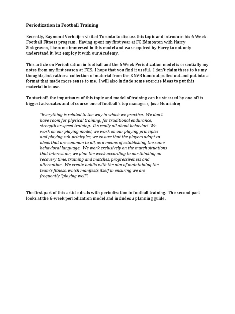 Periodization in Football Training | PDF | Adenosine Triphosphate | Muscle