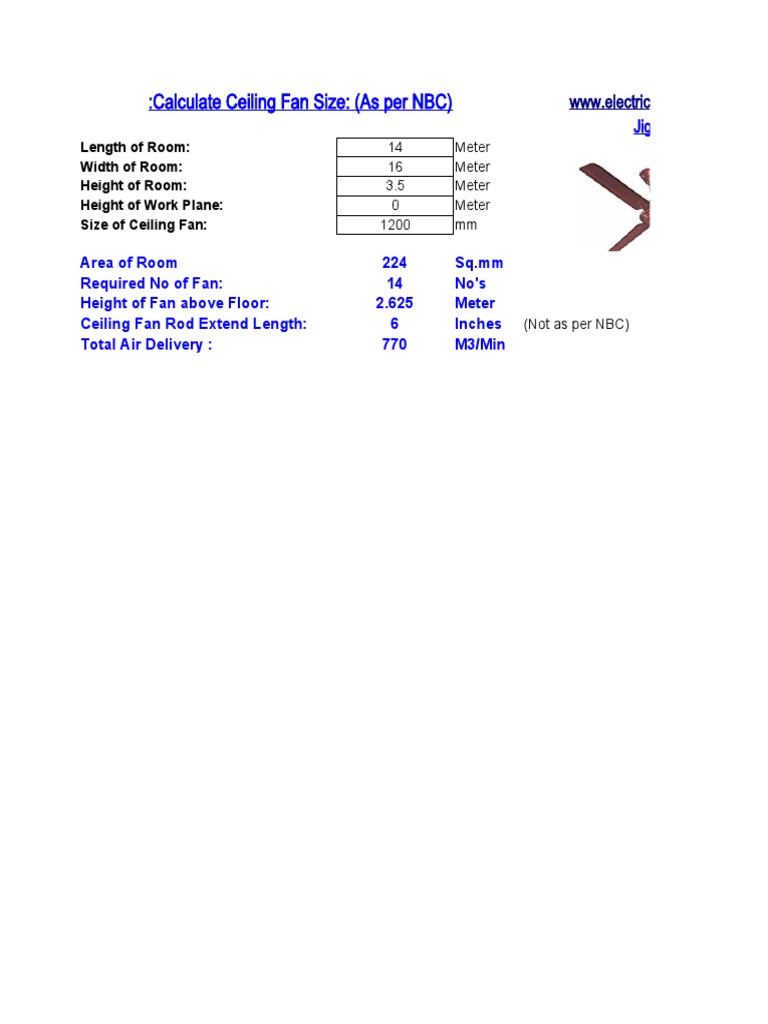 Calculate Ceiling Fan Size (1.1.19) | PDF | Home & Garden | Science ...