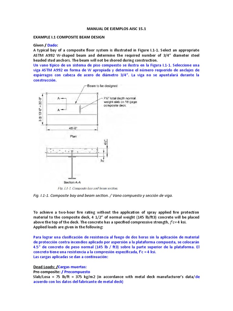 Ejemplo de Diseño de Vigas Compuestas | PDF | Ingeniero civil | Materiales