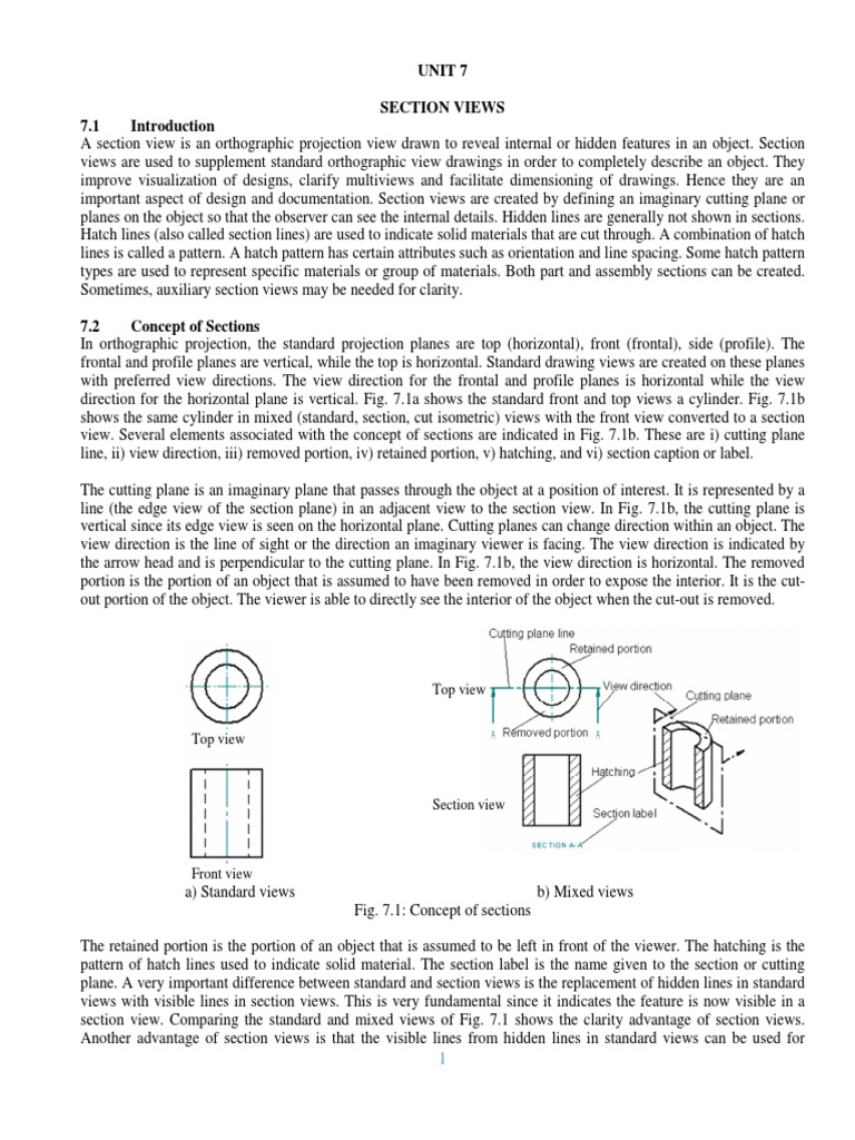 Sectional Views | PDF | Plane (Geometry) | Geometry