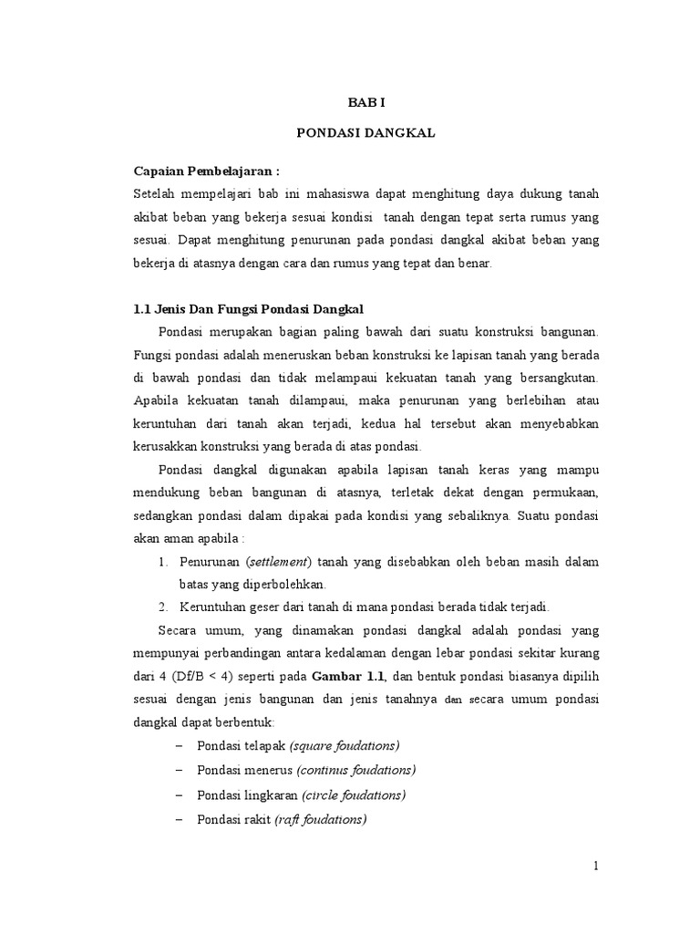 Panduan Daya Dukung Pondasi Dangkal | PDF