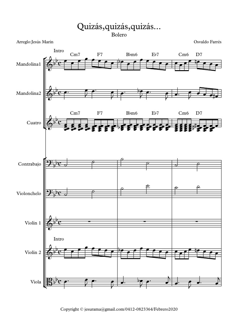 Quizas, Quizas, Quizas... SCORE | PDF