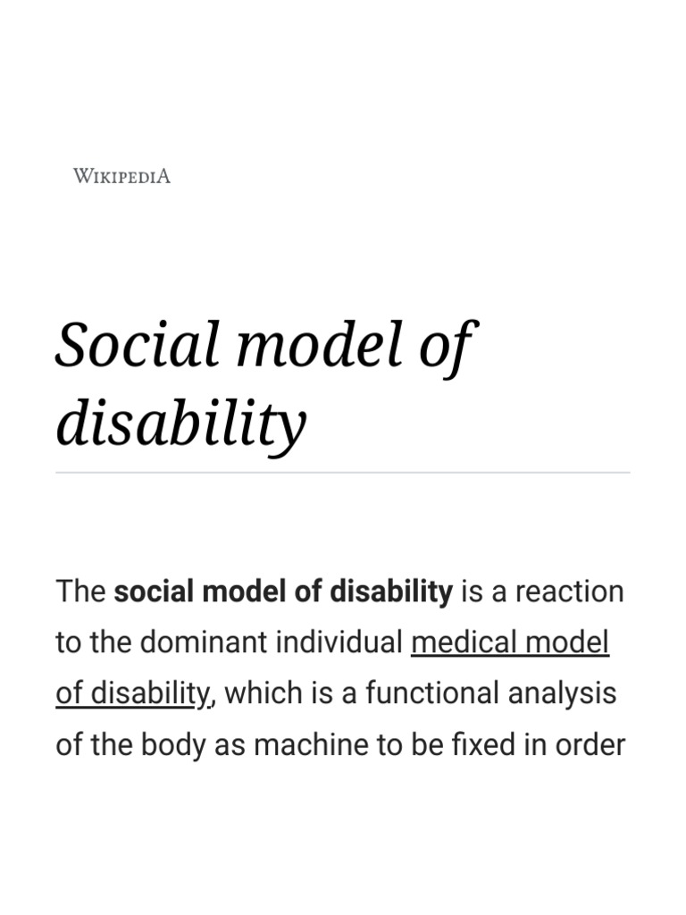 Social Model of Disability | PDF | Disability | Neuroscience