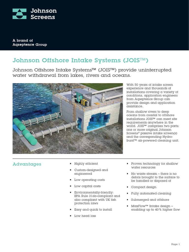 Johnson Offshore Intake System | PDF | Water | Mechanical Engineering