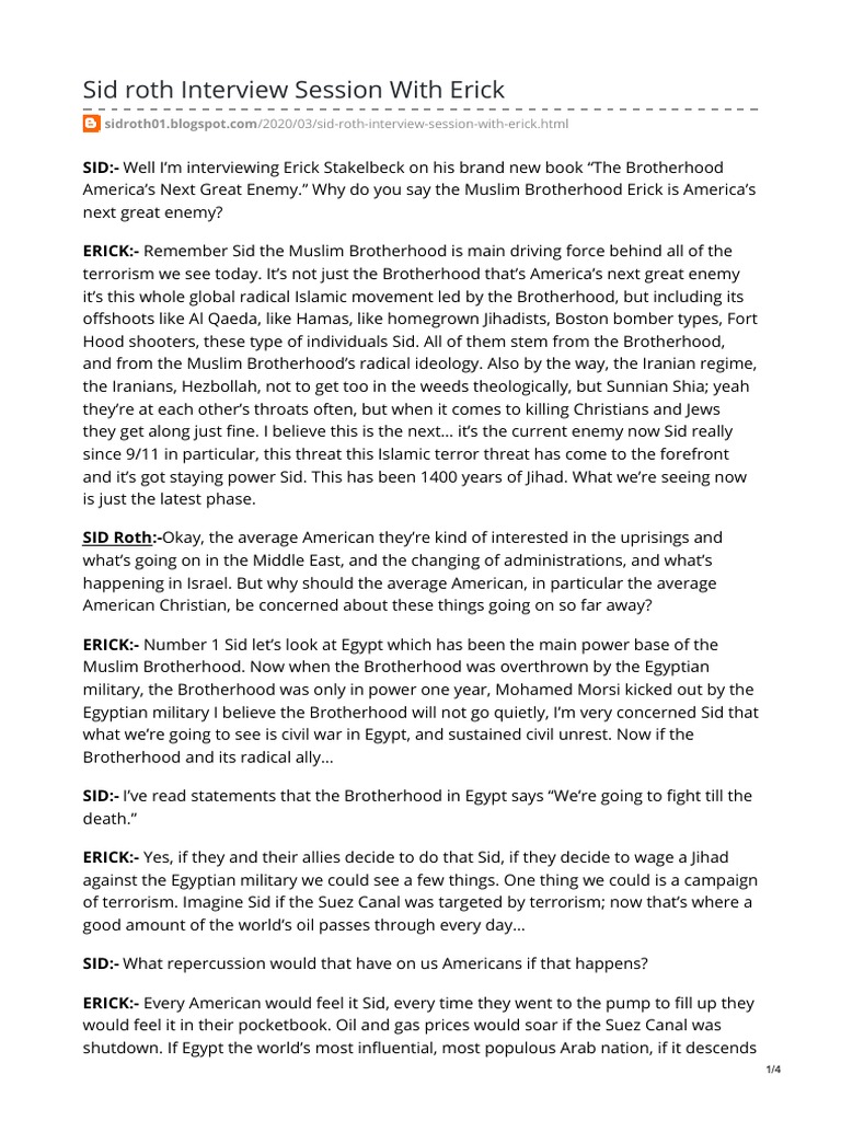 Sid Roth Interview Session With Erick | PDF