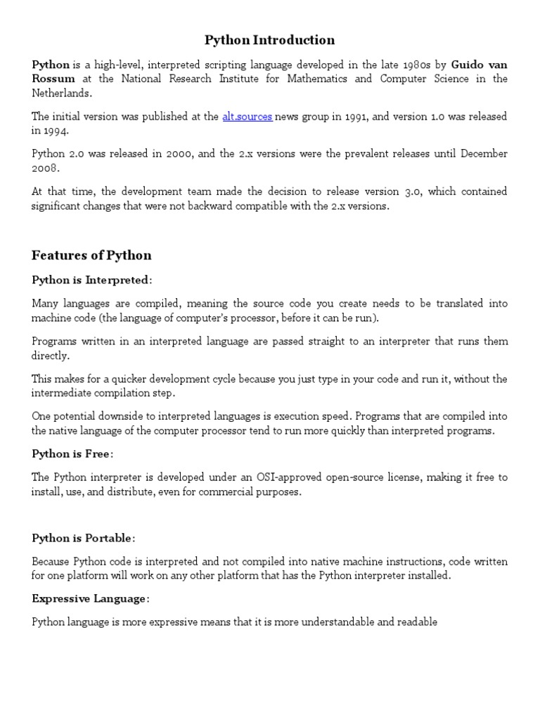 An Introduction to the Python Programming Language | PDF | Data Type ...