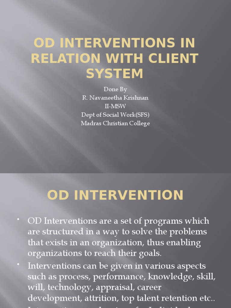 OD Interventions for Organizations | PDF | Leadership | Behavior ...