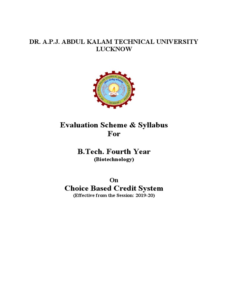 B.Tech. 4th Year Bio Technology CBCS 2019-20 | PDF | Genetically ...