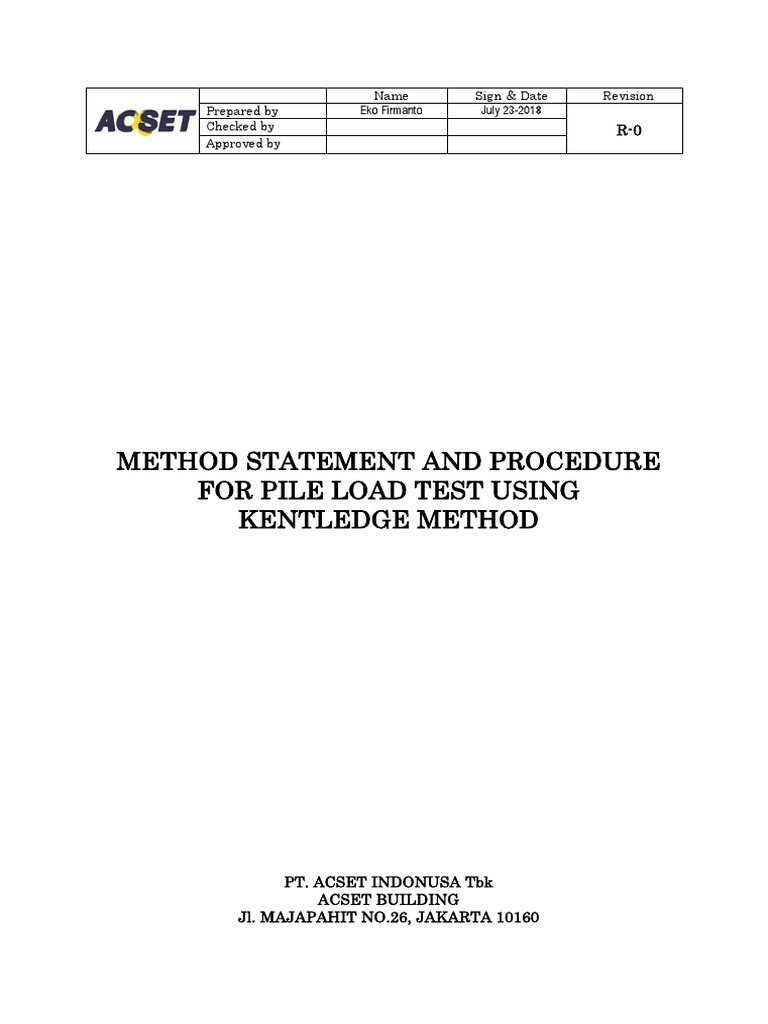 Method Pile Load Test Using Kentledge Method | PDF | Deep Foundation ...