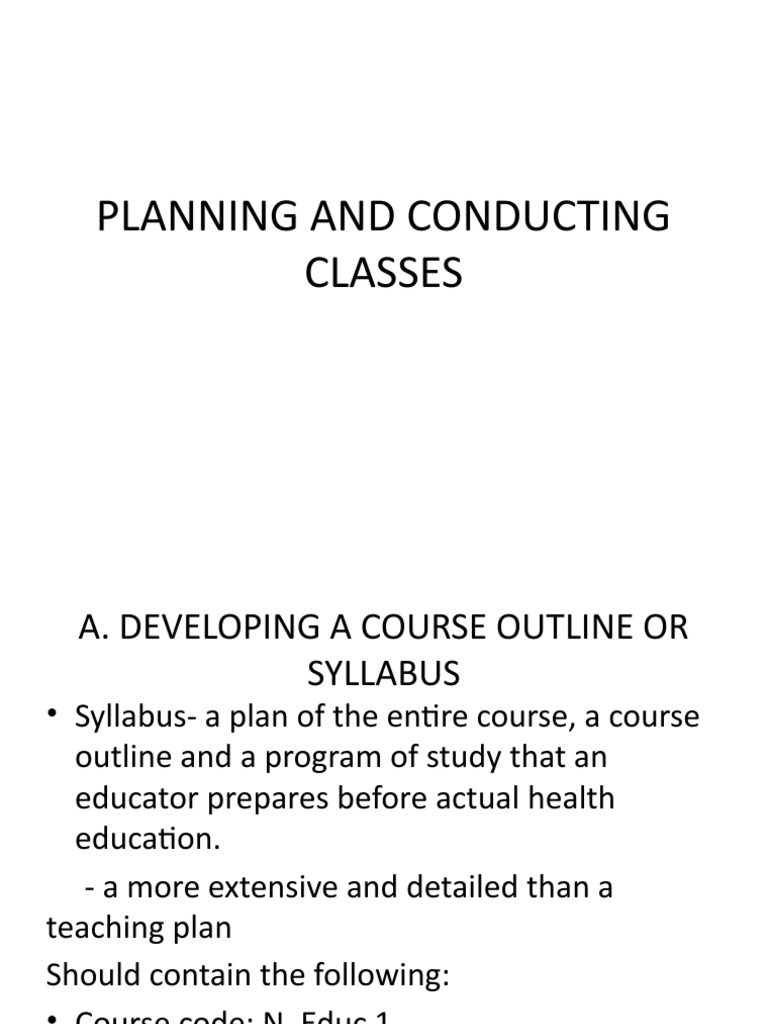Planning and Conducting Classes | PDF | Health Education | Teaching Method