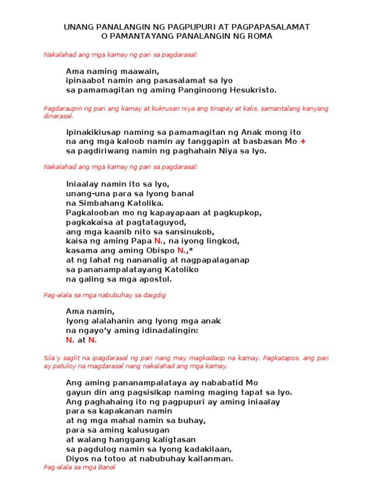 Eucharistic Prayers I-Iv | PDF