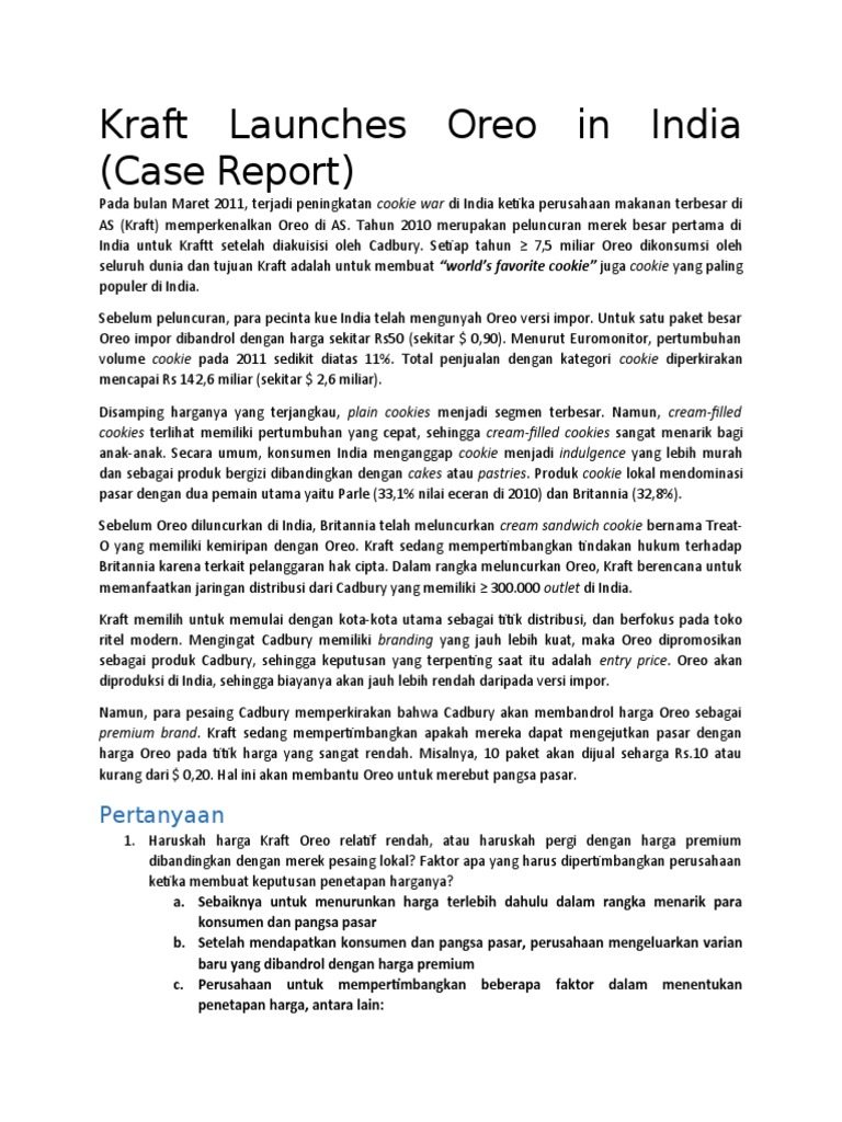 Kraft Launches Oreo in India | PDF