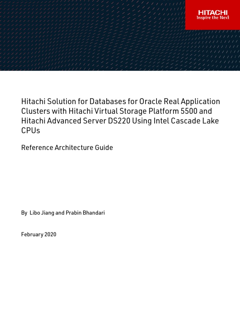 Solution For Databases For Oracle Rac With VSP 5500 Advanced Server ...