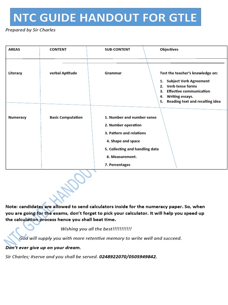 NTC Guide For Ghana Teacher Licensure Examination (Gtle) | PDF | Test ...