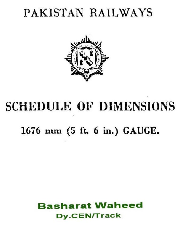 Schedule of Dimensions Final PDF | PDF | Track Gauge | Rail Transport