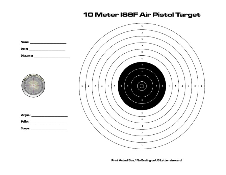 AGW 10 Meter Air Pistol Target PDF | PDF
