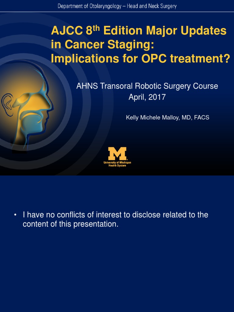 AJCC 8th Edition Major Updates in Cancer Staging | PDF | Head And Neck ...