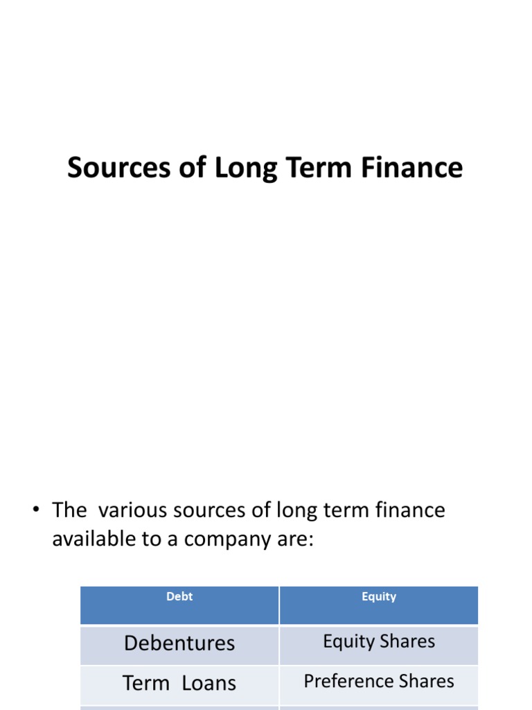 Sources of Long Term Finance | PDF | Debenture | Preferred Stock