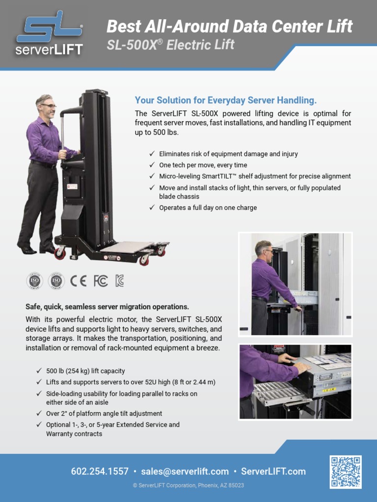 ServerLIFT SL500X Spec Sheet | PDF | Manufactured Goods | Computing And ...