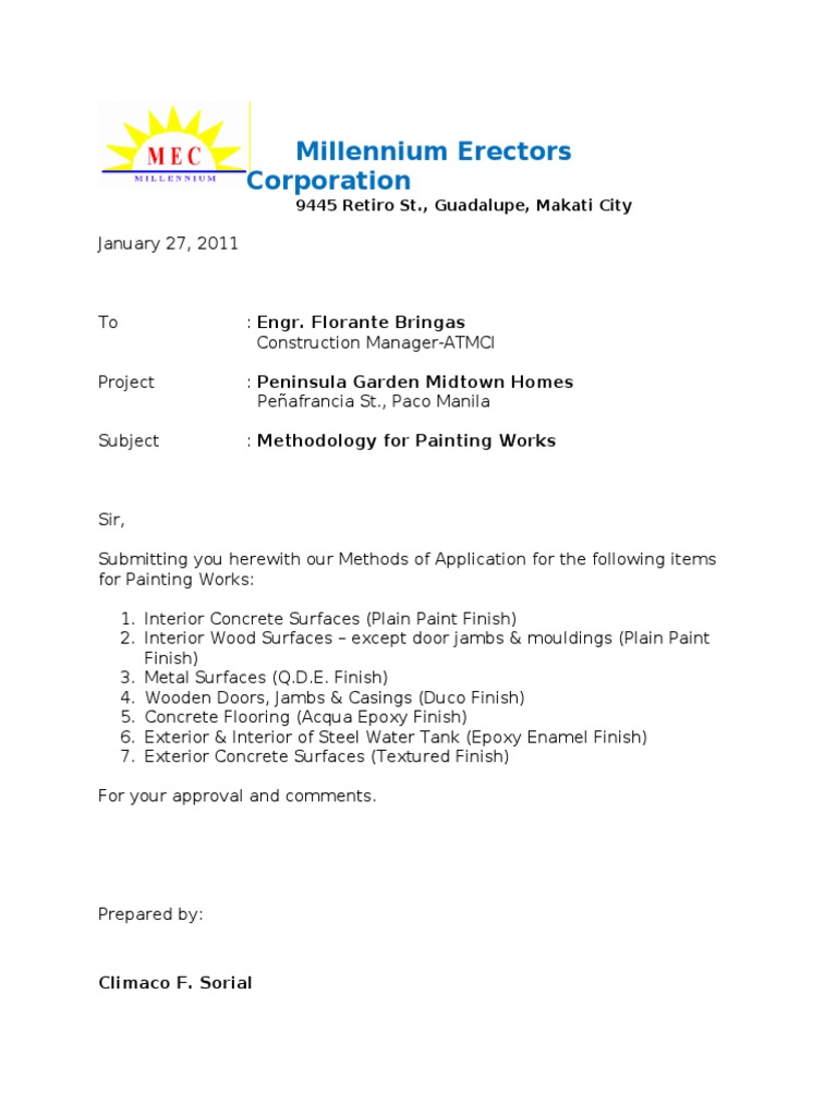 Methodology For Painting Works | PDF | Paint | Paintings